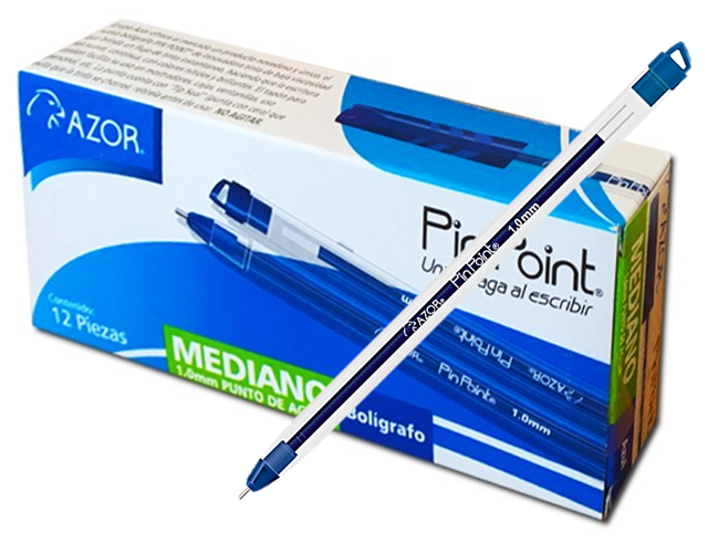 BOLÍGRAFO AZOR PIN POINT 1.0 MEDIANO AZUL