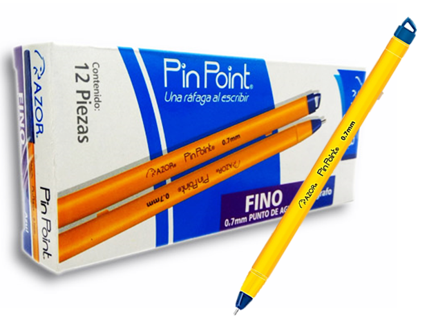 Papelería Comercial - BOLÍGRAFO AZOR PIN POINT 0.7 FINO AZUL