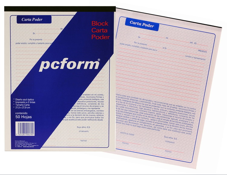 Papelería Comercial - BLOCK CARTA PODER