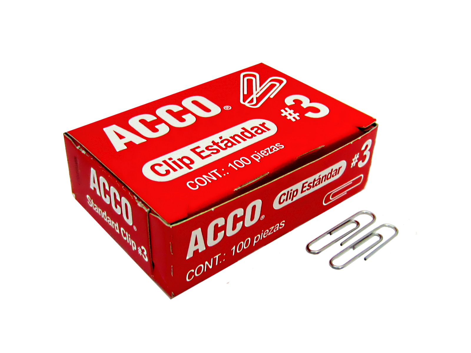 Papelería Comercial - CLIP ESTANDAR # 3 C/100 MARCA ACCO