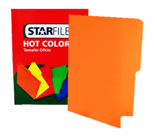 Papelería Comercial - FOLDER T. OFICIO FOSFORESCENTE NARANJA C/U