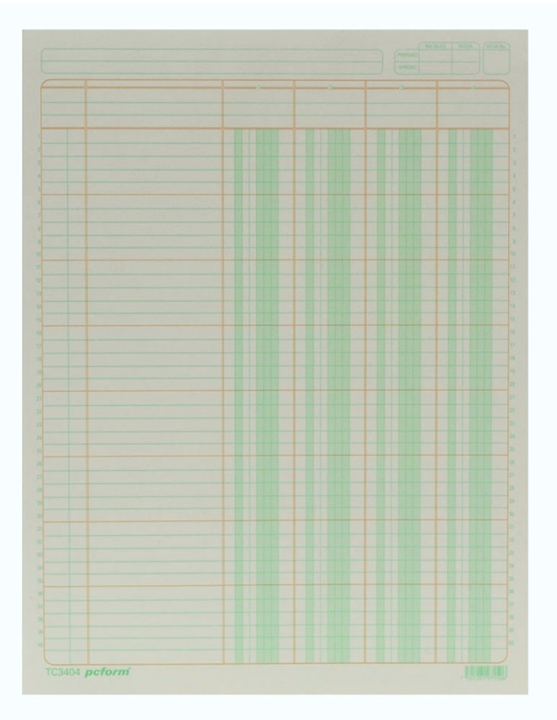 Papelería Comercial - 3404 TABULAR CONCEPTO Y 4 COLUMNAS
