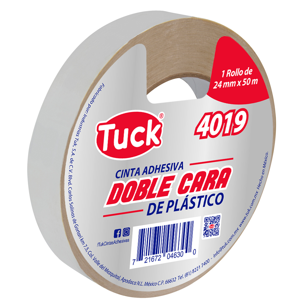 Papelería Comercial - ROLLO CINTA ADHESIVA DOBLE CAPA TUK 4019 24 X 50