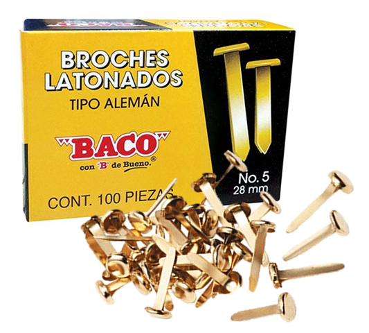 Papelería Comercial - BROCHE LATONADO #5 31MM. C/100