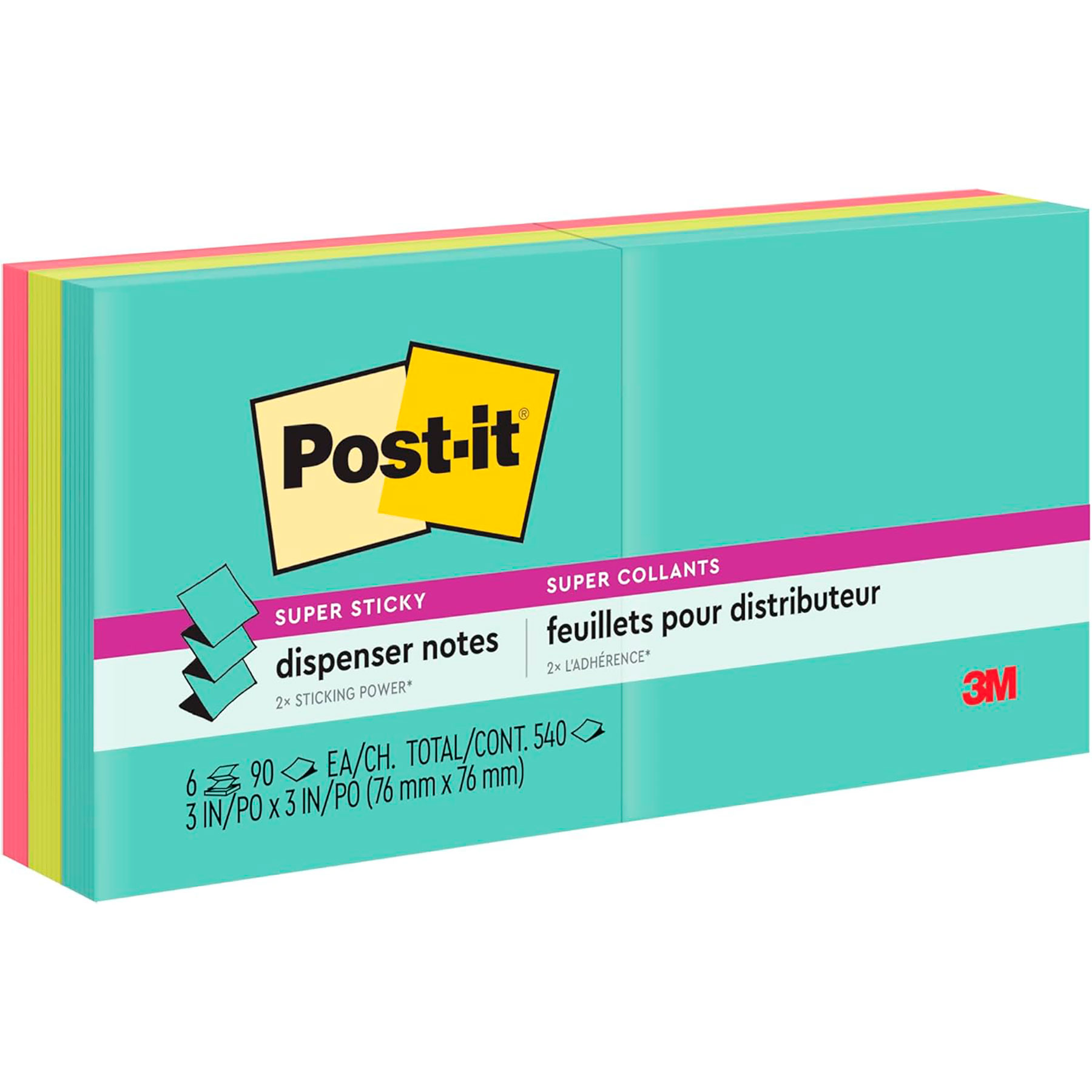 Papelería Comercial - PAPELETAS POST IT POP UP 76 MM. X 76 MM. C/540 HOJAS