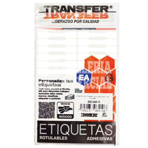 Papelería Comercial - ETIQUETAS AUTOADHERIBLES BLANCAS TRANSFER 09-52