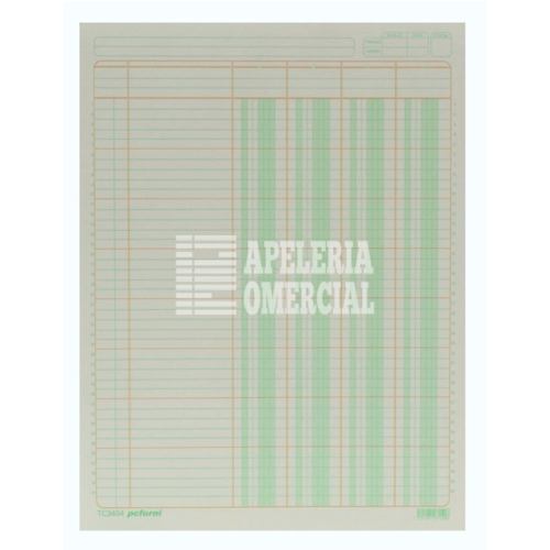 Papelería Comercial - 3404 TABULAR CONCEPTO Y 4 COLUMNAS