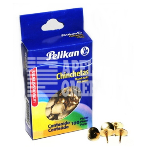 Papelería Comercial - CHINCHETAS METALICAS C/100 C. ORO